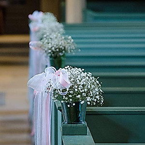 BUSSLANDY Bosslandy Babys Breath Artificial Flowers Fake Bule Bouquet of Flowers for Wedding 12 Pcs Faux Dried Baby's Breath Crown Silk Real Touch Gypsophila for Home Party Garden Decoration(White)