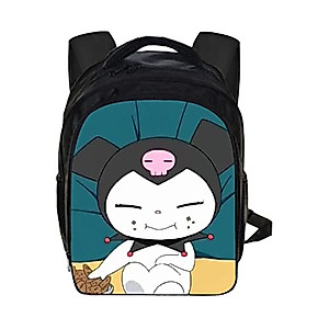 Cartoon Cute Backpack Ku-ro-mi My-Melody Cinn-amo-roll Cosplay Schoolbag Kawaii Student School Bag for Girls Birthday Gifts black 25