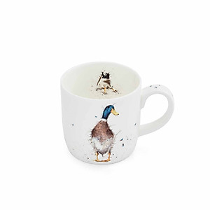 Portmeirion Royal Worcester Wrendale Designs Guard Duck Mug | 14 Ounce Large Coffee Mug with Duck Design | Made from Fine Bone China | Microwave and Dishwasher Safe