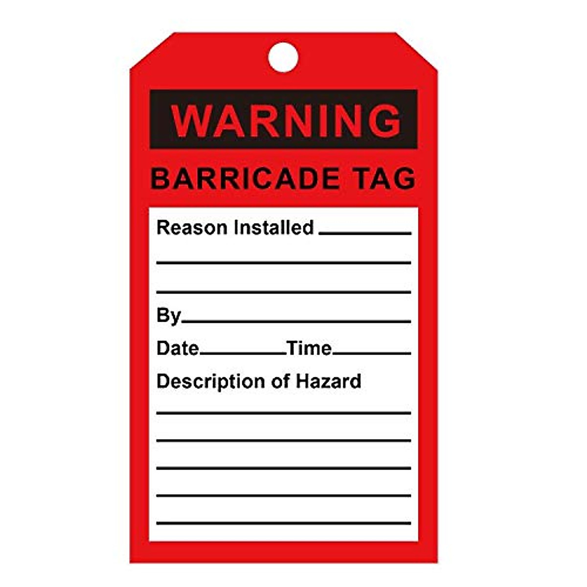 Accident Prevention Tag, Warning Barricade Tag,6.25x3 Inch Unrippable Vinyl Inspection and Status Tags(Pack of 50)
