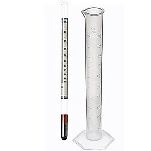 Specific Gravity Hydrometer 1.000-2.000 Dual Scale, by FEC Source. Test Flotation Solution for Fecal Egg Count, Worm Egg Flotation, Measure Liquid for Parasite Egg Flotation.100ml Test Tube Included