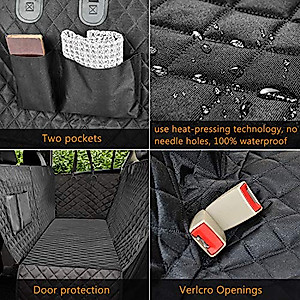 Vailge Extra Large, 100% Waterproof Dog Seat Cover for Back Seat with Zipper Side Flap, Heavy Duty car Hammock Pet Seat Cover for Cars Trucks suvs