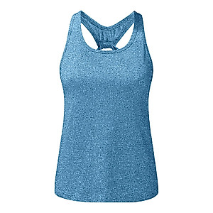 Padaleks Women's Workout Top Sleeveless Backless Summer Shirts Vest Racerback Sports Yoga Tank Tops Activewear
