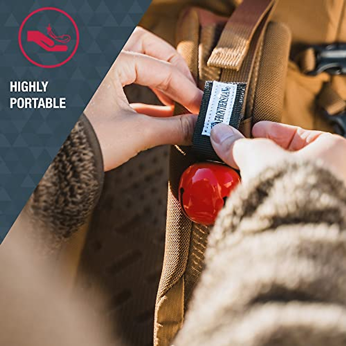 SABRE Frontiersman Bear Bell, Magnetic Silencer, Durable Hook and Loop Strap Attachment, Helps To Prevent Startling Bears While Hiking