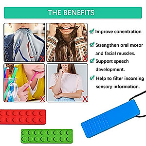 Chew Necklace, Sensory Chew Necklace Bundle for Kids with Teething, ADHD, Autism, Biting Needs, Oral Motor Chewy Teether, for Boys&Girls。