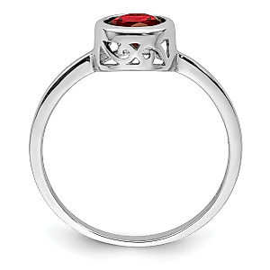 IceCarats 925 Sterling Silver Red Garnet Round Ring Gemstone Band January Birthstone Jewelry Size 7