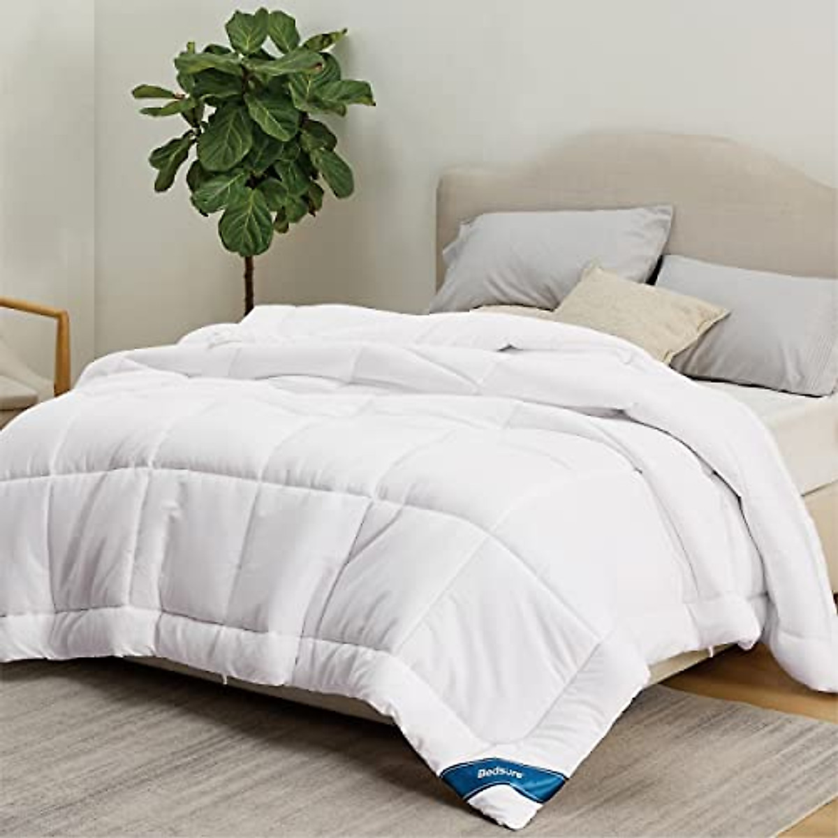 Bedsure King Comforter Duvet Insert - Down Alternative White Comforter King Size, Quilted All Season Duvet Insert King Size with Corner Tabs