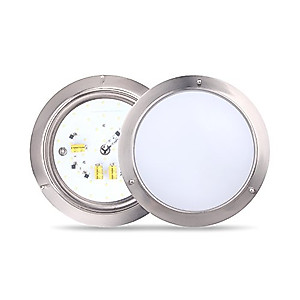 LIT-PaTH LED Flush Mount Ceiling Lighting Fixture, Dimmable, 10 Inch, 14W Replace 100W, 994 Lumen, Satin Nickel Finish, ETL Qualified, 5000K