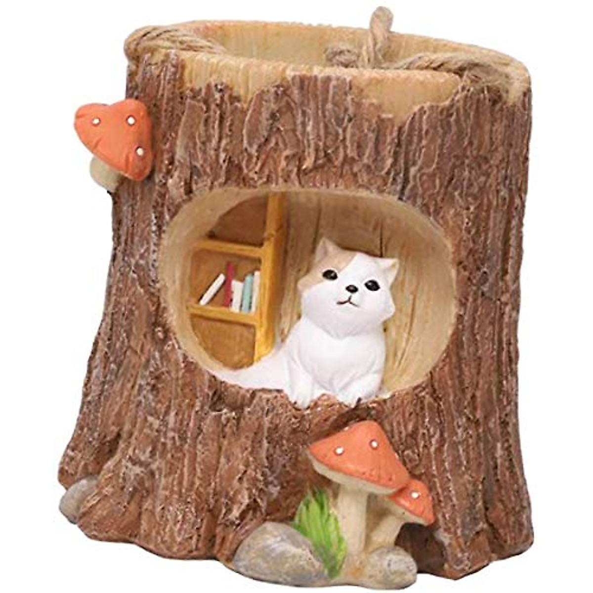 Flower Pot Hanging Tree Stump Succulent Flower Pot Flowerpot Holder Garden Planter, Flowers Container, Home Patio Decor Ornament - Cat