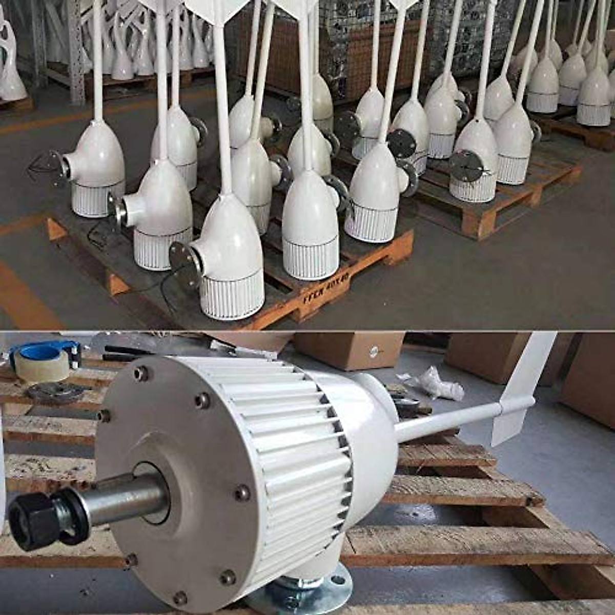 NINILADY 2000W Horizontal Wind Turbine with Hybrid Controller Inverter 24v 48v 96v Wind Generator Free Energy (24V, with Hybrid MPPT Controller)