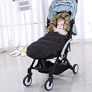 Baby Bunting Bags Universal Pram Footmuffs Winter Warm Windproof Waterproof Baby Sleeping Bag Suitable for Pushchairs, Strollers, Prams, Buggy, Car Seat (Black)