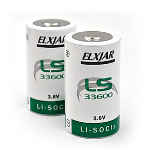 elxjar (2-Pack) 3.6V 19Ah LS33600 D Size Lithium Thionyl Chloride Battery, Replacement for SAFT LS33600, ER34615, Smart Munitions, Unattended Sensors, RFID Tracking