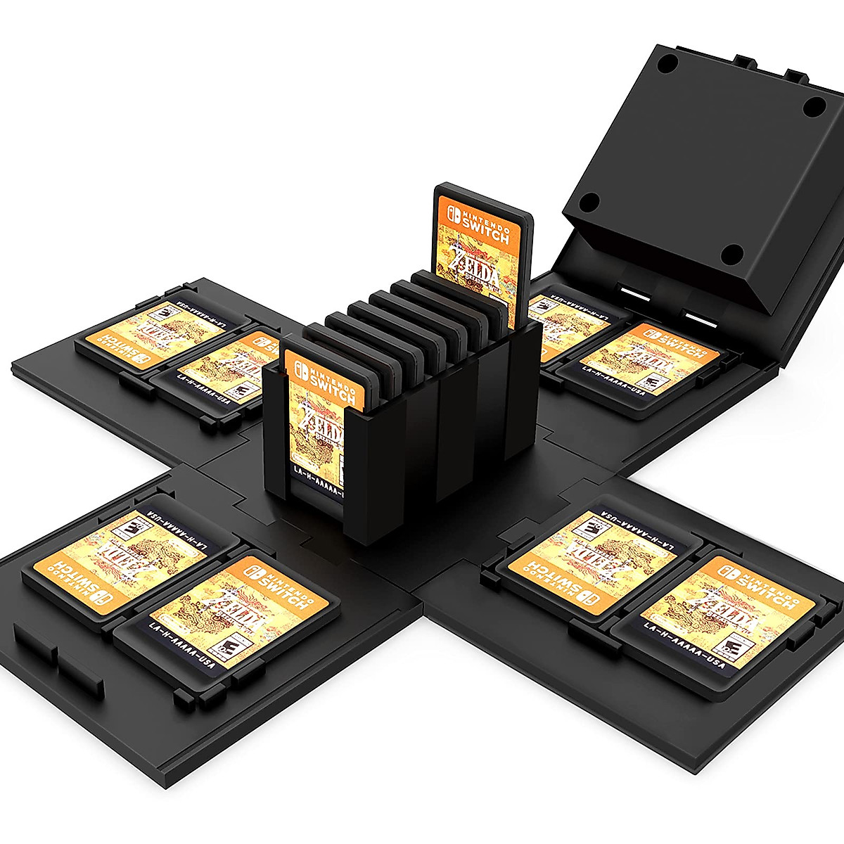 UFOPETIE Game Storage Box for Switch Game Card One Piece Games Cube up to 16 Games,Foldable Nintendo Switch Game Card Case Cube Nintendo Switch Game Storage Box