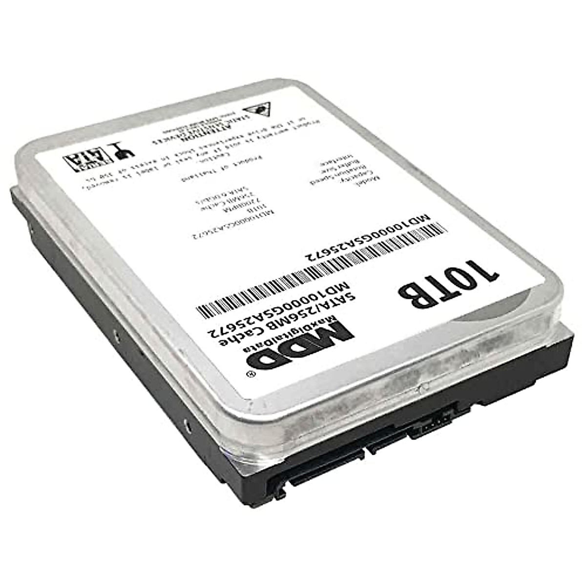 MaxDigitalData (MD10000GSA25672) 10TB 7200RPM SATA 6Gb/s 256MB Cache 3.5inch Internal Desktop Hard Drive - 3 Years Warranty (Renewed)