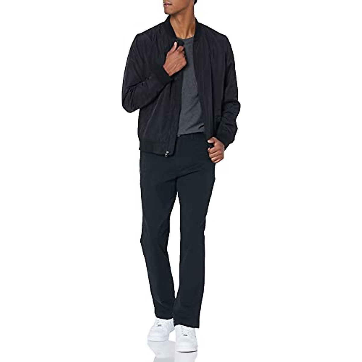 Amazon Essentials Men's Athletic-Fit Casual Stretch Chino Pant (Available in Big & Tall), Black, 38W x 32L