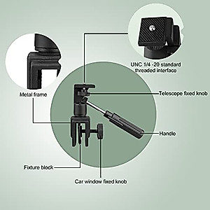 SVBONY SV126 Car Window Mount Adjustable Vehicle Clamp Mount Compact for Spotting Scope Monocular Binocular Telescope SLR Camera with Mounting Thread