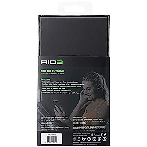 ERATO Rio True Wireless Sport Earphones - Bluetooth Compatible Waterproof with Microphone - Black (AERO03BK)