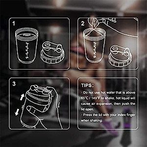 16 Oz Protein Shaker Bottle, Protein Shaker Bottle With Powder Storage, Fresh Juice Blender Bottle, Water Bottle for Gym