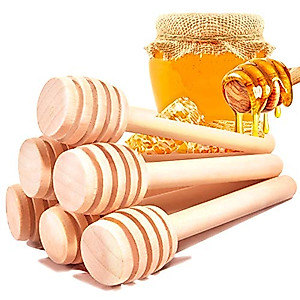 Zazolyne 8PCS Honey Dipper 3inch,Mini Honey Stick,Wood Honey Comb Stirrers Small for Jar