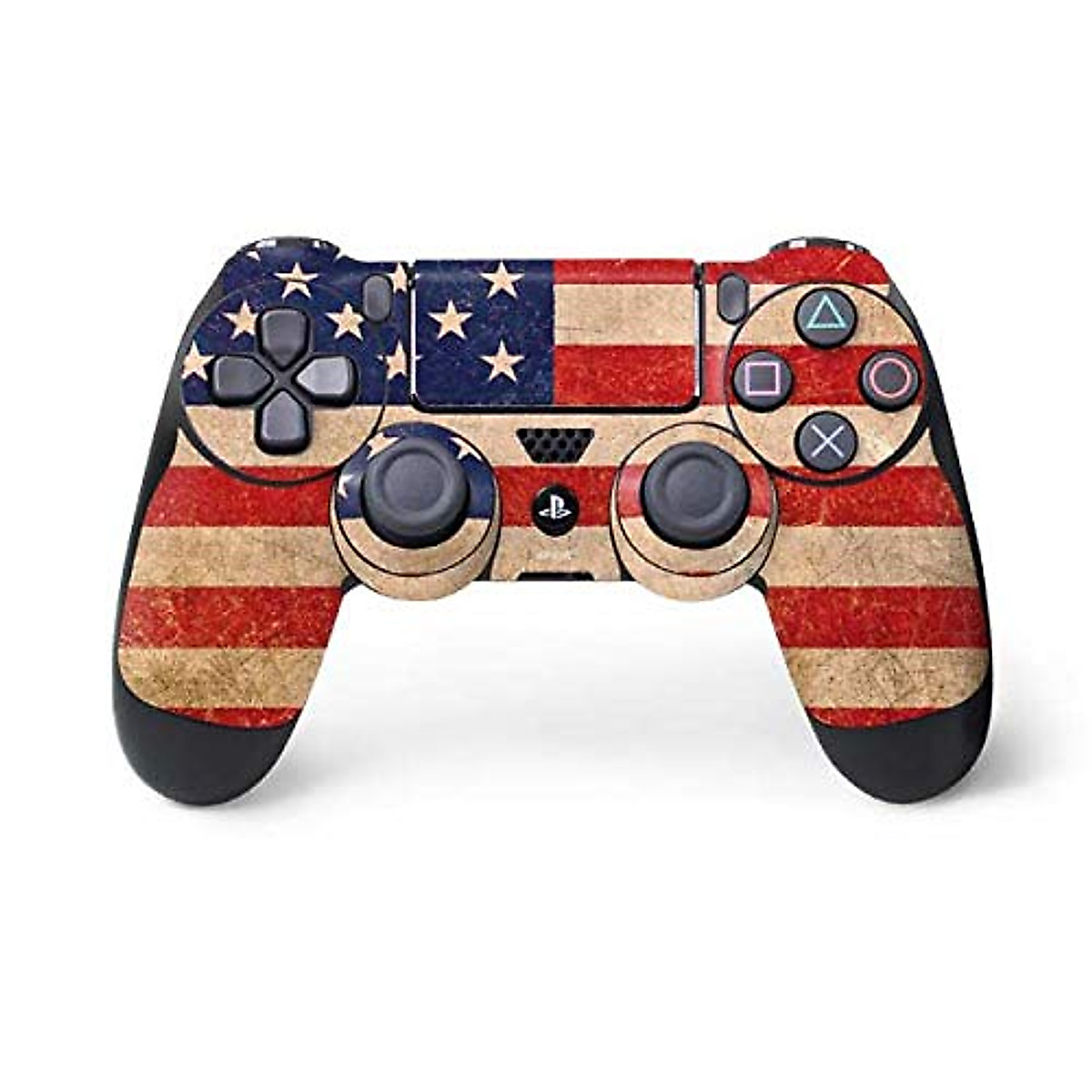 Skinit Decal Gaming Skin for PS4 Controller - Officially Licensed Originally Designed Distressed American Flag Design
