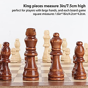 Colawind Chess Set Travel Chess Set,Chess and Checkers Game Set,15" Magnetic Chess Sets with 2 Extra Queens,Checkers Game for Kids & Adults