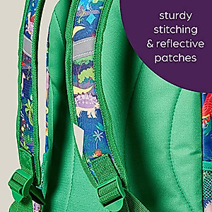 Highlights Backpack for Kids, 17-Inch Weather-Resistant Backpacks for Boys and Girls, Elementary School Kids Bags, Ages 5-9 (Dinosaur Glow-in-the-Dark - Green)