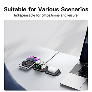 JARGOU 3 in 1 Wireless Charger, Fast Charging Station, only Applicable for iPhone Models Below 14