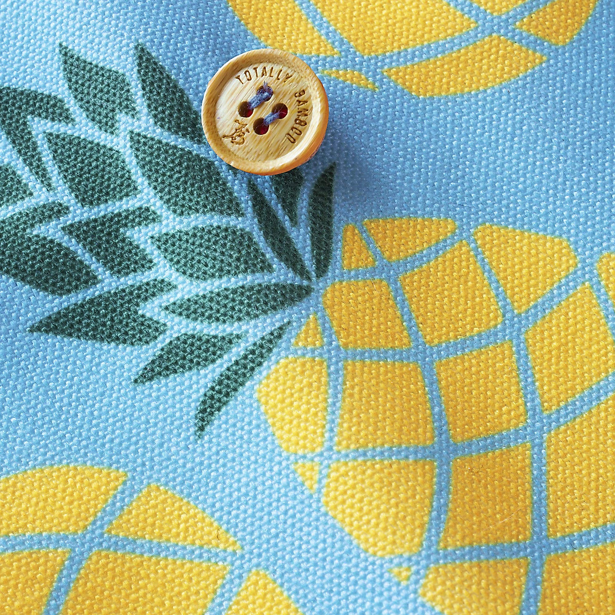 Totally Bamboo Take Along Reusable Bamboo Utensil Set with Straw, Dishwasher Safe, Pineapple Design