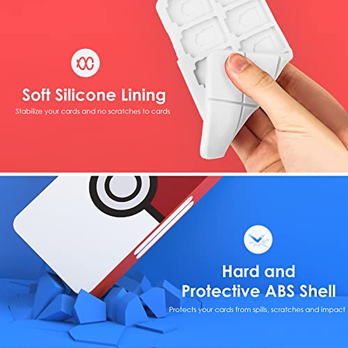 TiMOVO 48 Game Card Case for Nintendo Switch OLED 2021/Switch/Switch lite, 48 Game Holder Cartridge Case for Switch Game Cards and 24 SD Cards, Compact & Portable Game Storage Case Box, Circle