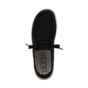 Hey Dude Women's Wendy Canvas Black Odyssey Size 8 | Women’s Shoes | Women’s Lace Up Loafers | Comfortable & Light-Weight