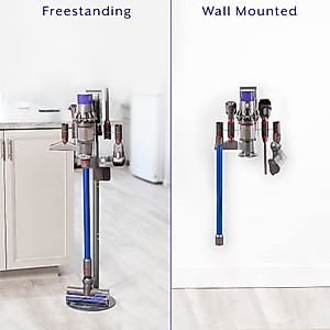 Life Finds Floor Stand Designed for Dyson Handheld Vacuums V6, V7, V8, V10, V11, V12, V15, No Drill Vacuum Stand, Docking Station, Accessory Mount, Black, LF-VFS1A