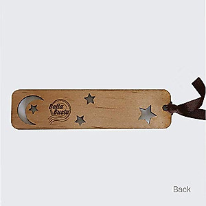 Bella Busta- I Love You to The Moon Bookmark-Christmas Gift-Laser Cut and Engraved Natural Alder Wood-Christmas Gift-Valentines Day Gift