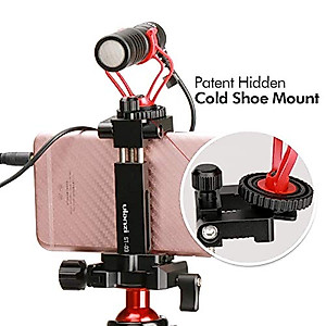 Ulanzi ST-03 Metal Smart Phone Tripod Mount with Cold Shoe + Jaws Flex Clamp Mount with Adjustable Gooseneck