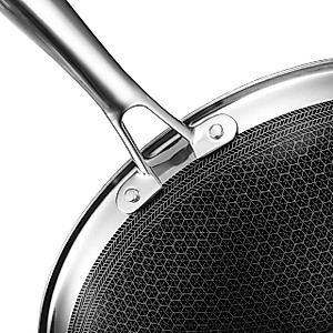 HexClad Hybrid Nonstick 12-Inch Wok, Stay-Cool Handle, Dishwasher and Oven Safe, Compatible with All Cooktops, Induction Ready