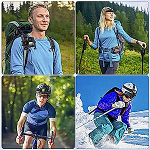 KDD Head & Backpack Strap Mount, 2 in 1 Adjustable Head Strap Mount, with 360° Rotation Camera Shoulder Mount Compatible with GoPro Hero 11/10/9/8/7/6/5, Fusion, Max, DJI OSMO and Most Action Cameras