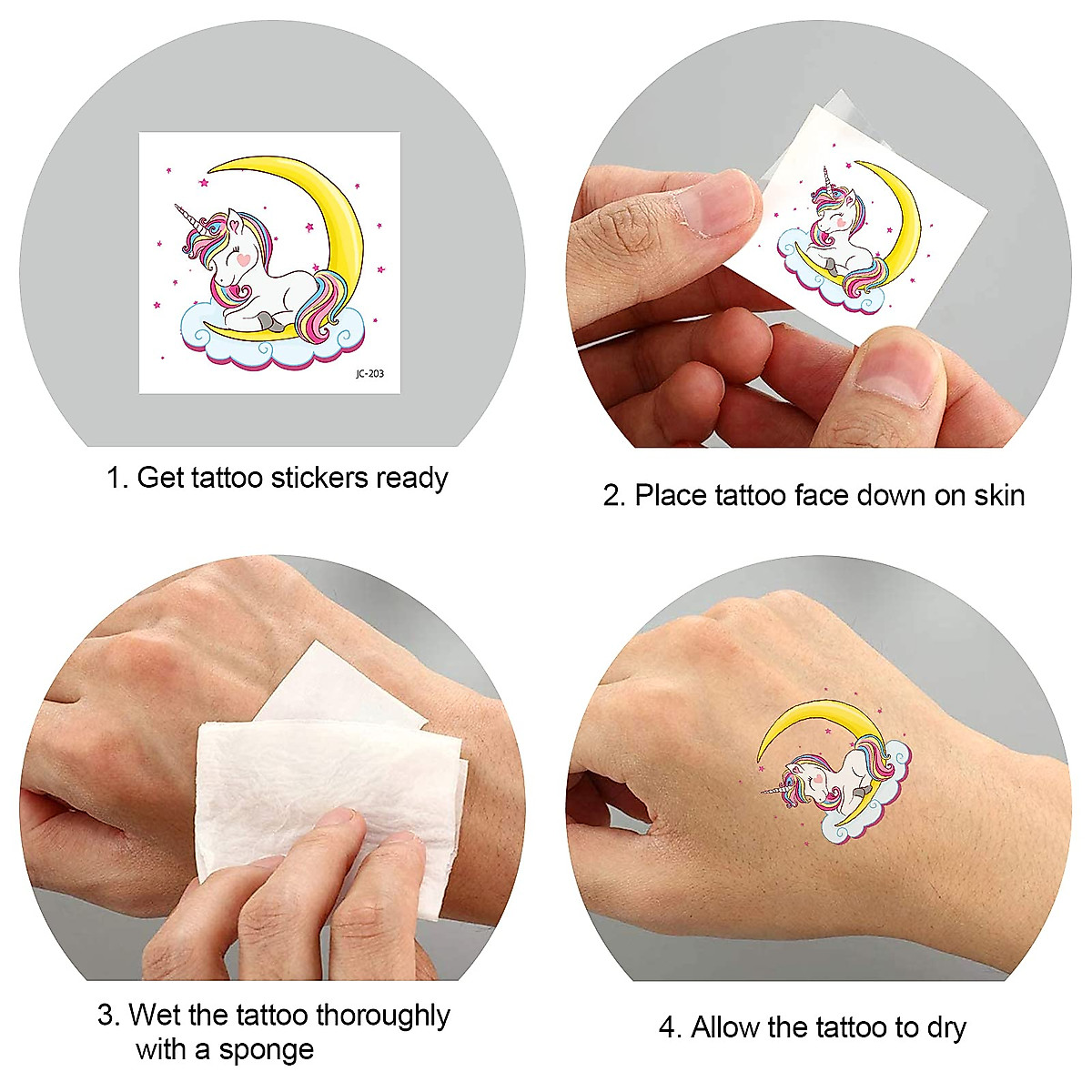 Konsait Temporary Tattoos Kids Party Decorations, 48 Sheets Fake Tattoos Games Gifts for Girls Children's Birthday Party Favors Goodie Bag Fillers Rainbow Party Supply