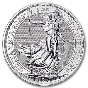 2022 1 oz Silver Britannia Coin Brilliant Uncirculated (BU) with a Certificate of Authenticity £2 Mint State