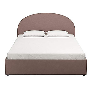 Mr. Kate Moon Upholstered Bed with Storage, Queen Size Frame, Blush Velvet