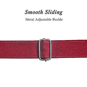 Farcaya Ukulele Strap Soprano Concert Tenor Baritone Banjo Mandolin Cotton Linen Leather Ends Uke Strap, Musical Instrument Accessories Picks Lock Button Screw (Red)