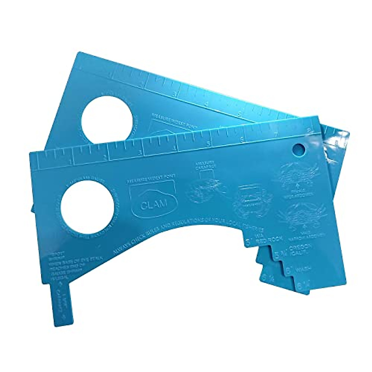 PLIS Dungeness Crab Gauge Measure Multi Shrimp Clam Measuring Tool for Oregon, Washington and California (Blue)