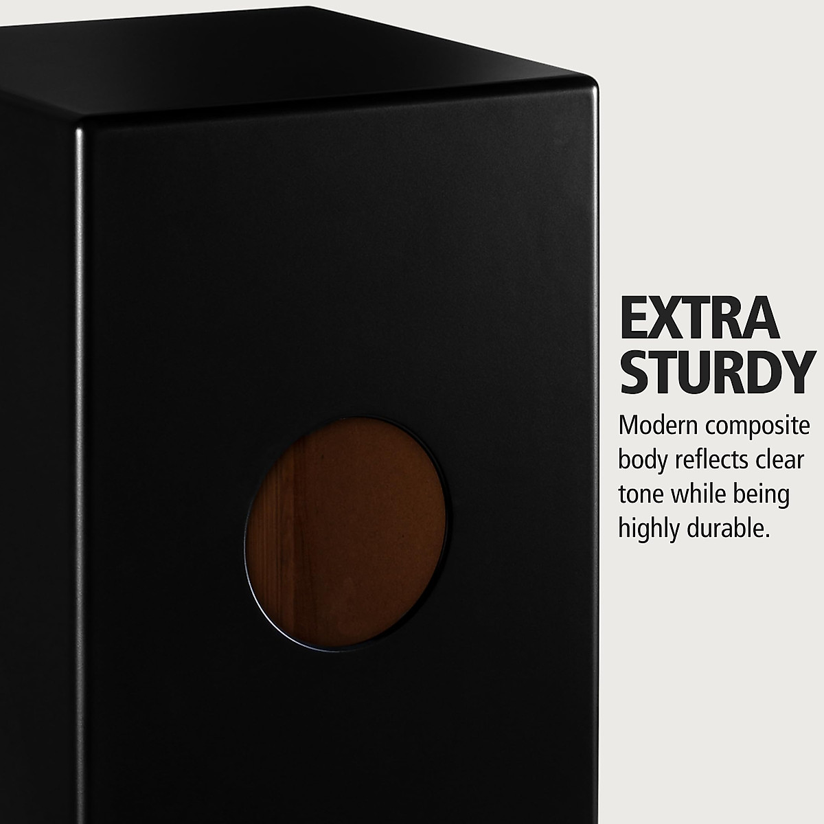 Meinl Cajon Box Drum with Internal Snares - NOT MADE IN CHINA - Maple Frontplate / MDF Body Full Size, 2-YEAR WARRANTY (MCAJ100BK-MA)