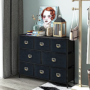 YITAHOME 8-Drawer Storage Tower, Fabric Dresser - Organizer Unit for Bedroom, Living Room, Hallway, Closets & Nursery - Sturdy Steel Frame, Wooden Top & Easy Pull Suede Bins