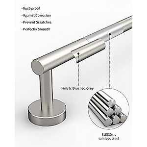 RARXTR 24 Inch Brushed Towel Bar Towel Rack for Bathroom Kitchen Hand Towel Holder Dish Cloths Hanger SUS304 Stainless Steel RUSTPROOF Wall Mount (Brushed Grey)