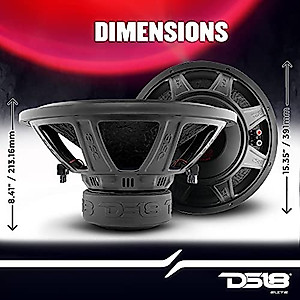 DS18 ZR15.2D Elite-Z 15" Car Subwoofer 1800 Watts Dual Voice Coil 2-Ohm DVC 2+2 Ohm (1 Speaker)
