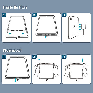 PITAKA iPad Pro 11 Inch Case, Magnetic Wireless-Like Charging Case for iPad Pro 11 Inch 2022/2021, Magic Keyboard Compatible Case Support Apple Pencil 2 Charging, 1500D Aramid Fiber Made, Black/Grey