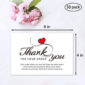 50 PCS Thank You for Your Order Cards - Customer Thank You Cards-Postcards Purchase Inserts to Support Small Business, Package Insert 4X6 Inches.