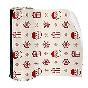 Red Christmas Santa Gift and Snowflake Pencil Bag Pen Case Stationary Case Pencil Pouch Desk Organizer Makeup Cosmetic Bag for School Office