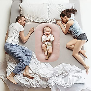 oliwex Baby Lounger,Baby Lounger Pillow for Newborn, 0-12 Months Baby Pillow Cosleeping for Baby in Bed, Newborn Lounger for Boys Girls (Malachite Green)