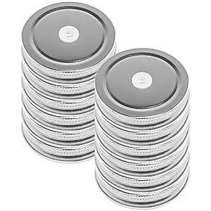 Southern Homewares Mason Jar Lids with Straw Hole Set of 12 Small Mouth Mason Jar Lids Kids Jar Lids Mason Jar Drinking Lids