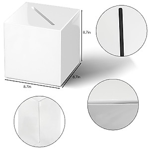 LATTYSY Card Box Holder, Elegant White Card Box for Weddings, Baby Shower, Birthday and Graduation Party Decorations
